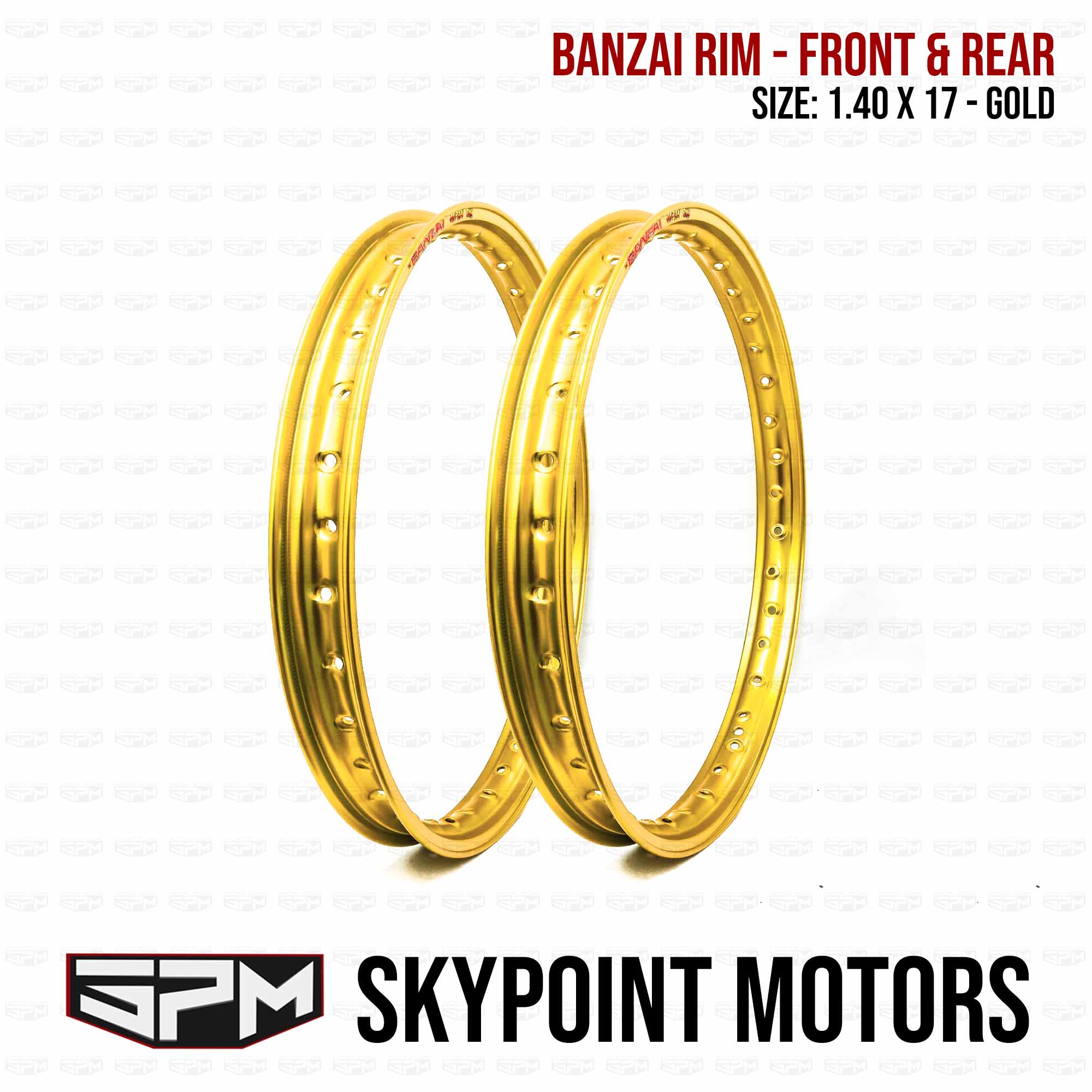 2PCS. MOTORCYCLE BANZAI RIM SET 1.40 X 17 | Lazada PH