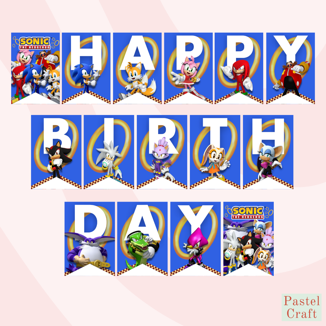 Sonic the Hedgehog Customized Banner (Message us before you order ...