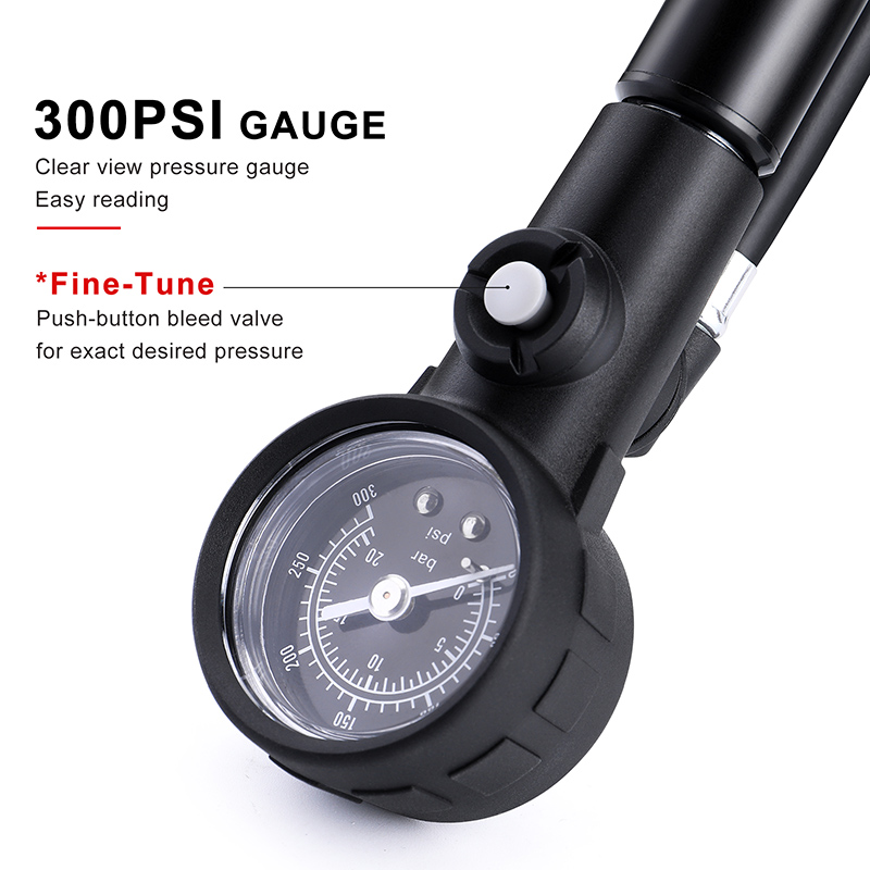 Giyo 300psi MTB Shock Fork Pump Bicycle Tyre Inflator Schrader Presta ...