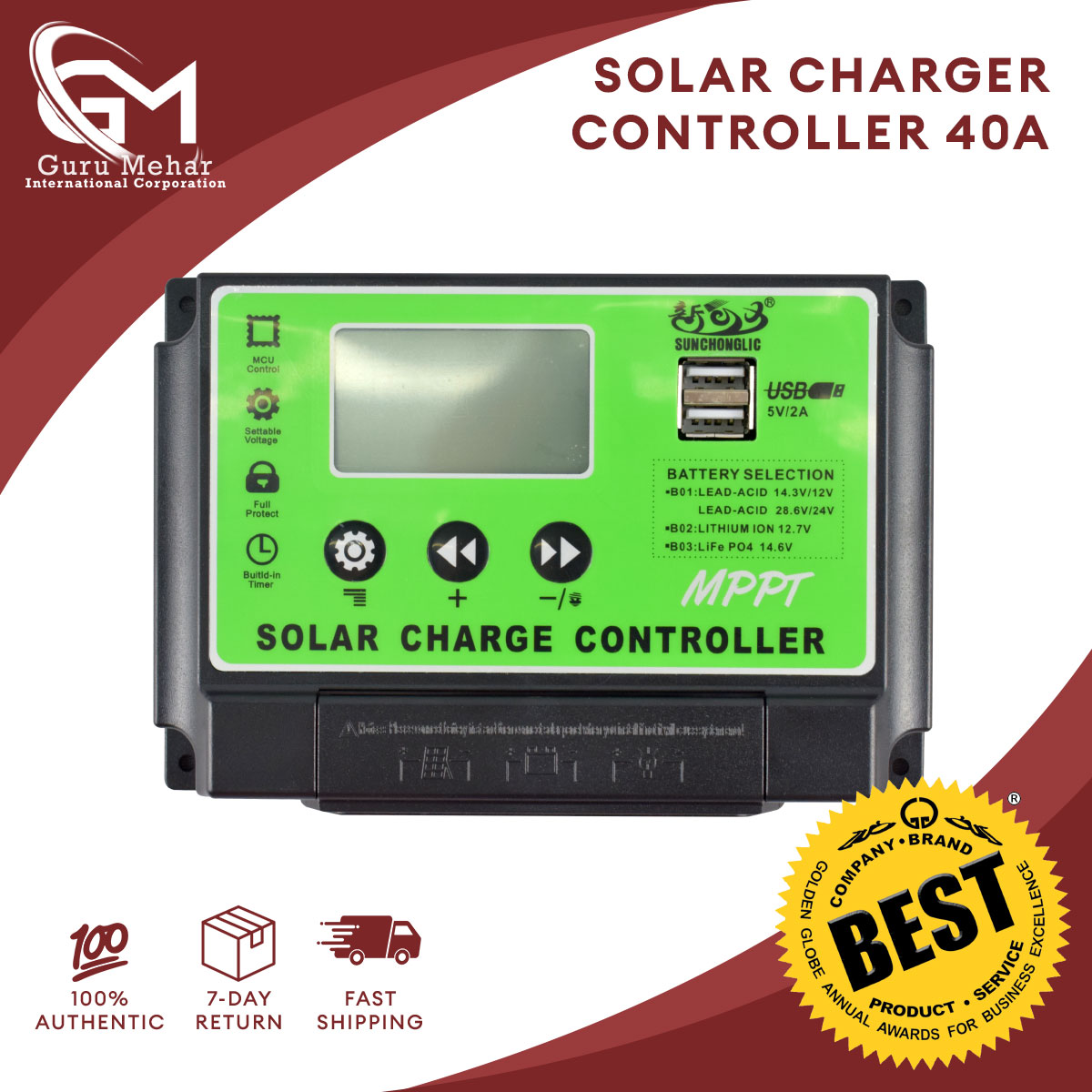 Solar Controller - Intelligent Solar Charger Controller 40A Solar ...
