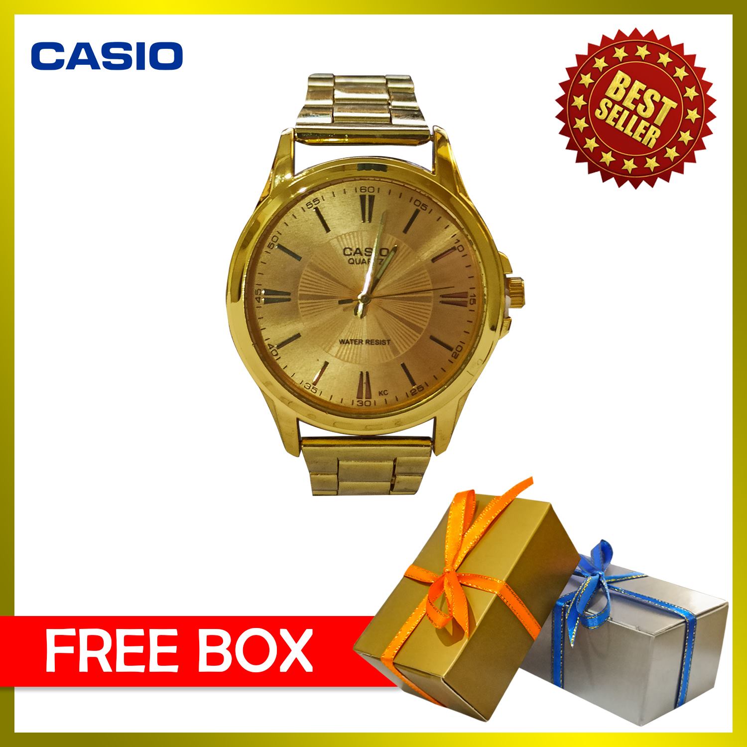 Casio Quartz All Gold Stainless Steel Watch for Men | Lazada PH