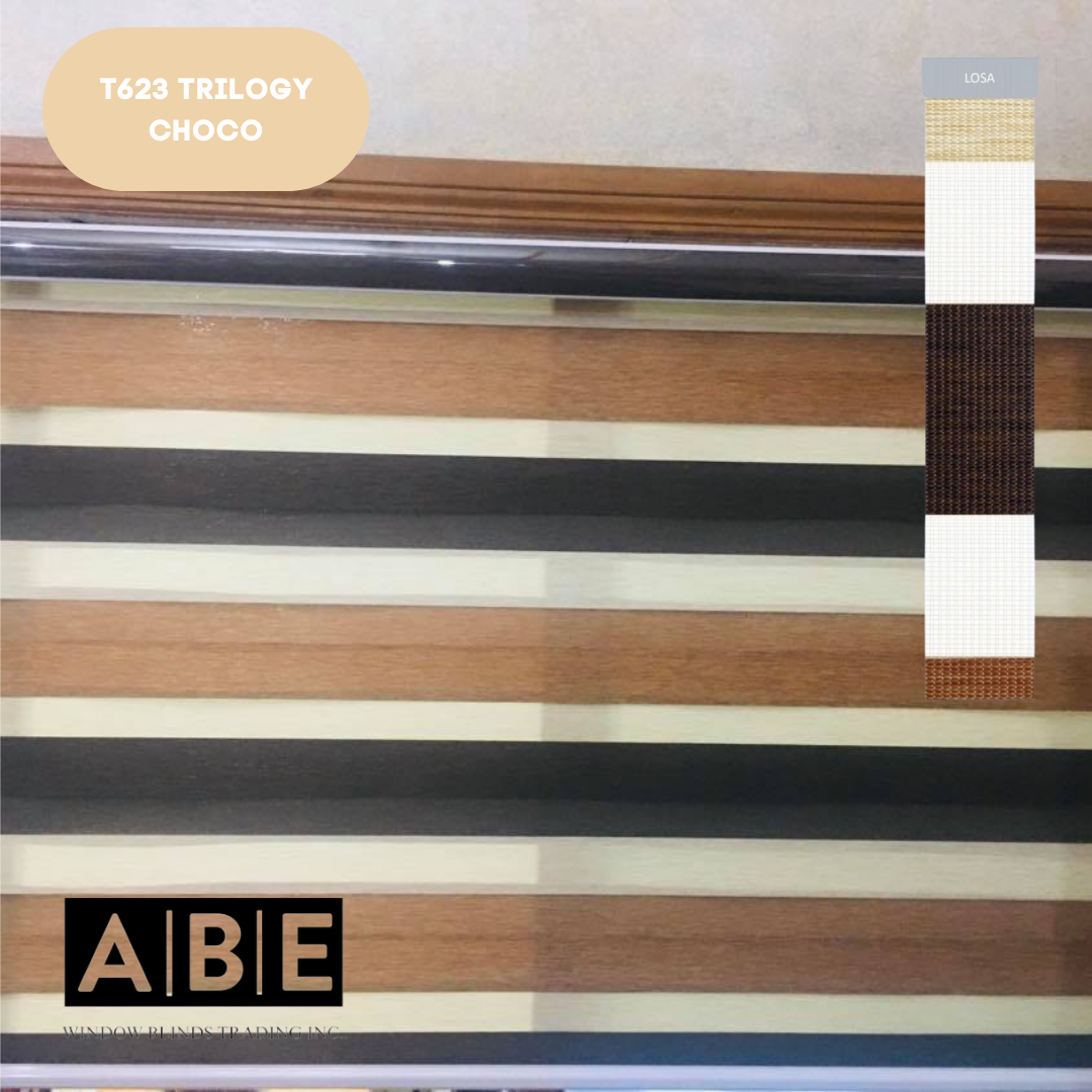 LOSA KOREAN WINDOW BLINDS TRILOGY CHOCO SEMI BLACKOUT - customize sizes ...