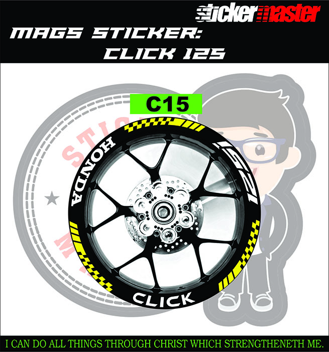 CLICK 125i REFLECTORIZED MAGS DECALS (YELLOW) | Lazada PH