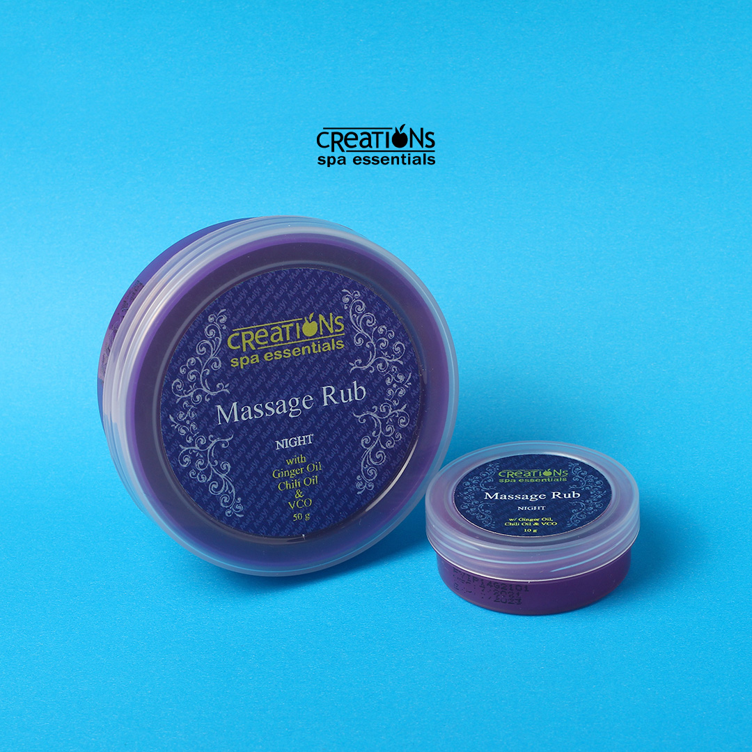Creations Spa Essentials Massage Rub available 50g and 10g NIGHT ...
