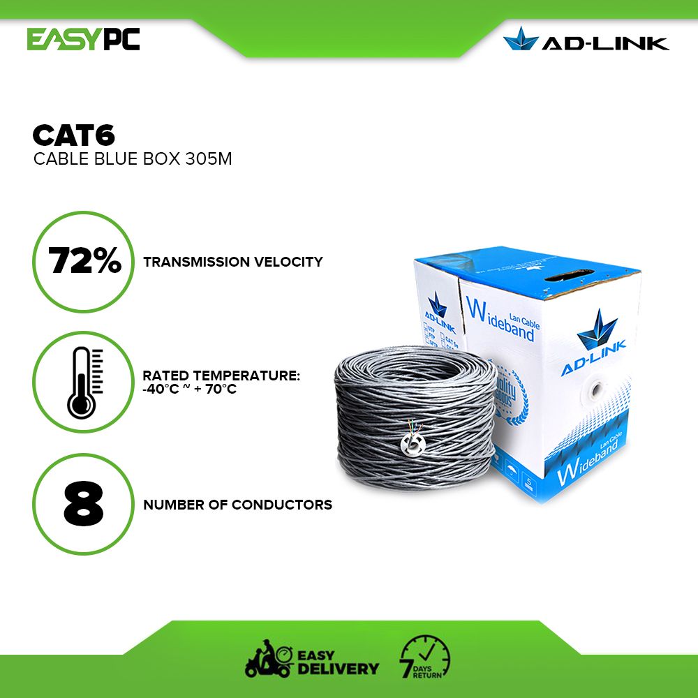EasyPC | Ad-Link Cat6 Cable Blue Box 305m High-Performance Network Lan ...