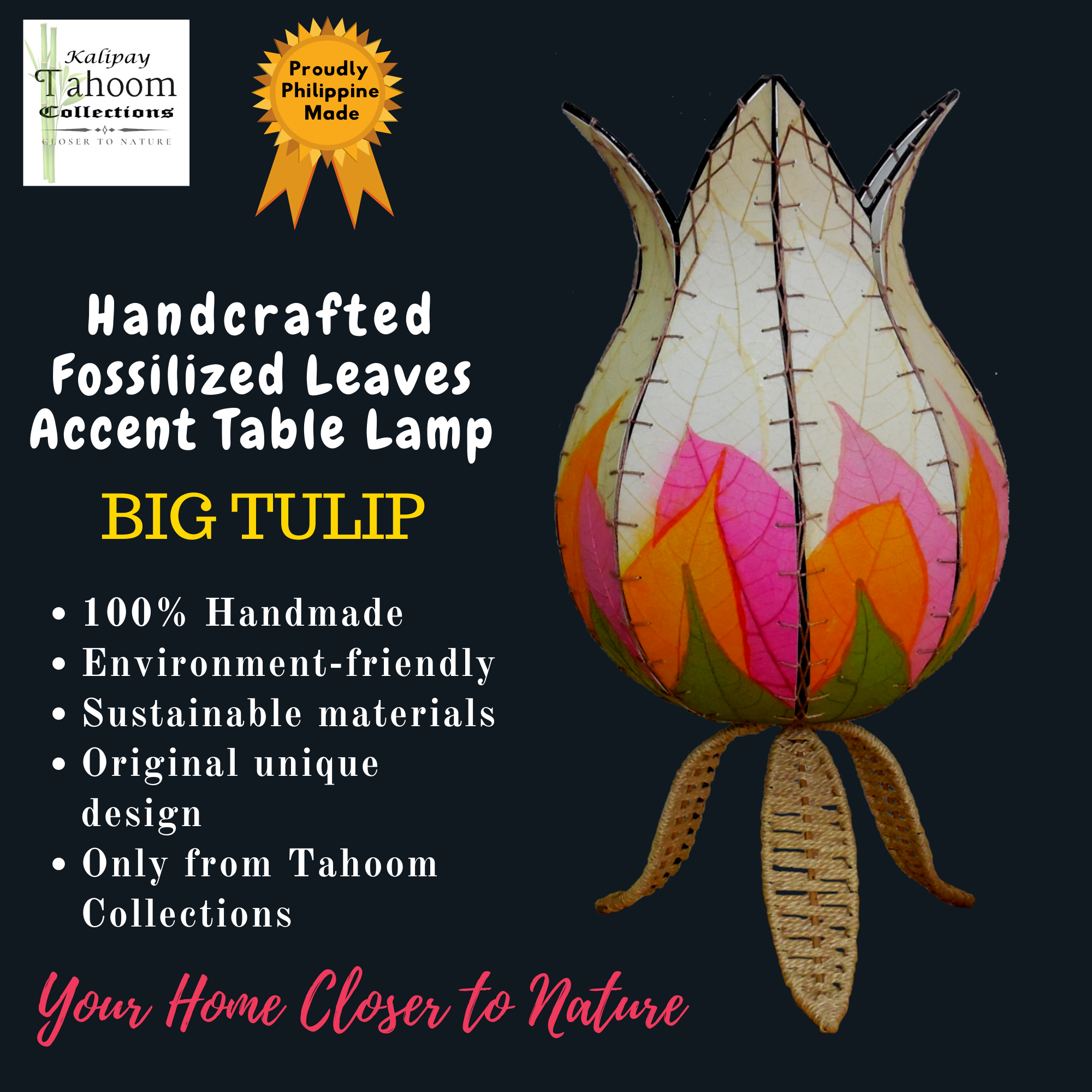 Kalipay Fossilized Leaves Accent Lamp Shade, The Big Tulip, by Tahoom ...