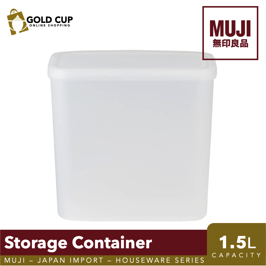 MUJI Storage Container (1.5L - W15.5xD9.5xH15cm) Houseware | Lazada PH