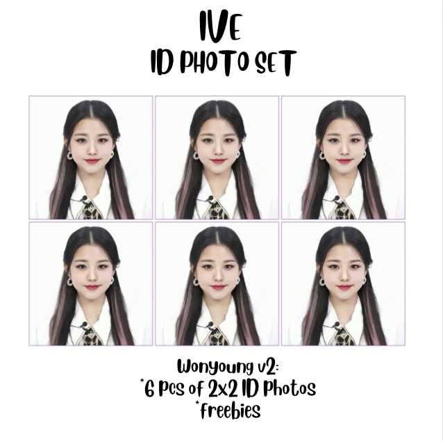 Ive ID Photo Set 2x2 6 pcs. Jang Wonyoung Yujin Liz Leeseo Rei Gaeul ...