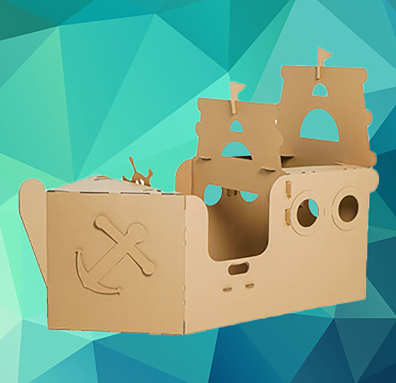 Do it Yourself (DIY) Cardboard Craft Kit Ship Activity for Kids Toddler ...