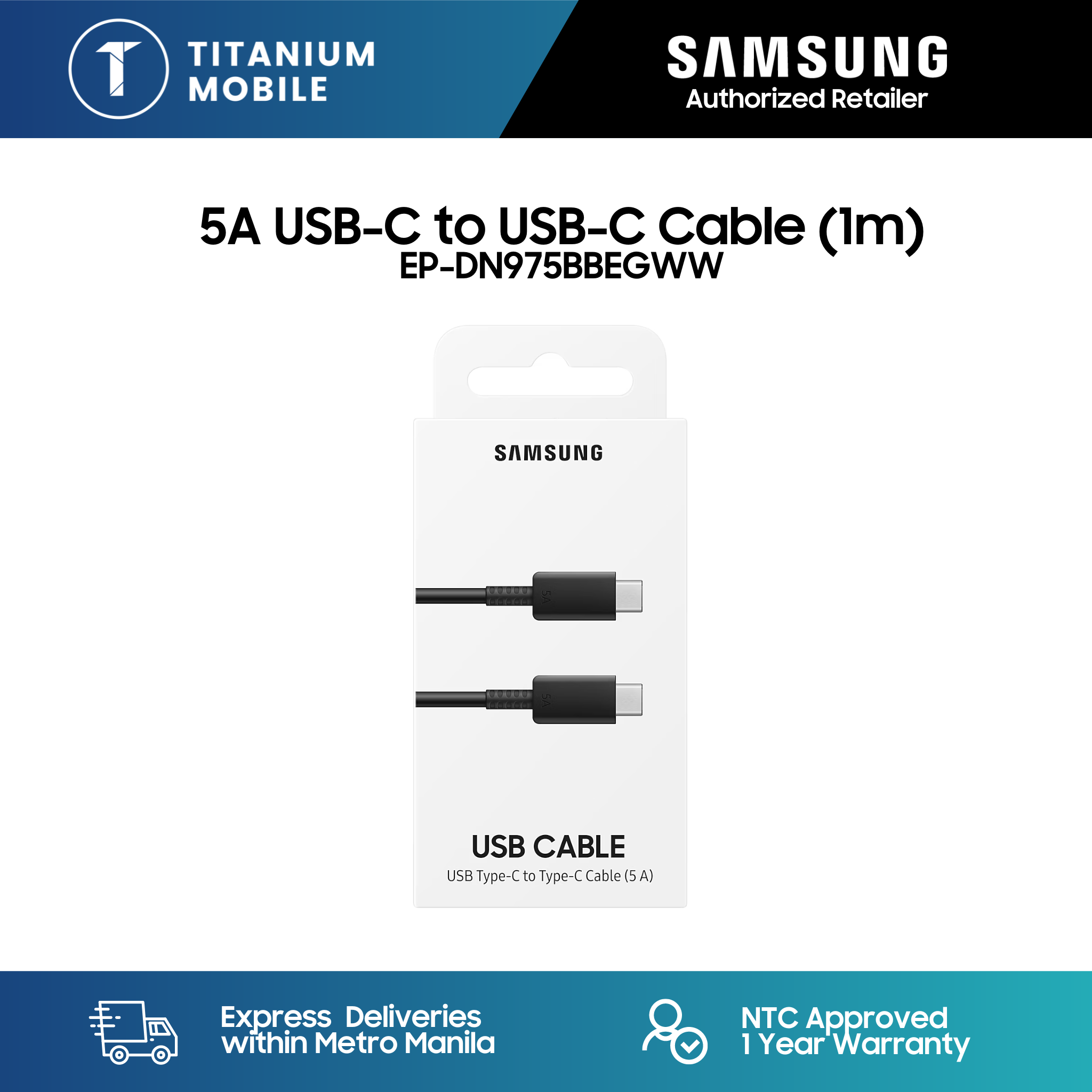 Samsung 5A USB-C to USB-C Cable - Cable Only | Lazada PH