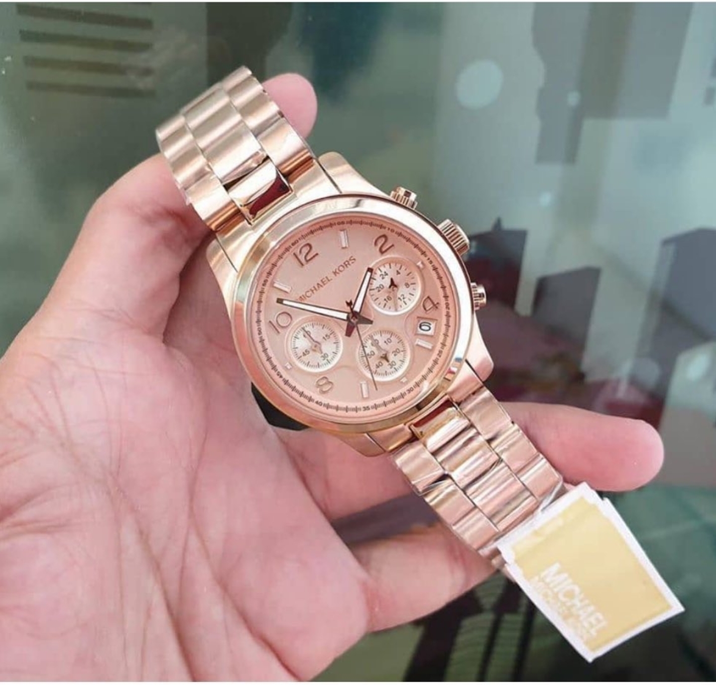 Original Michael Kors MK5128 Women's Runway Rose Gold-Tone Watch With 1 ...