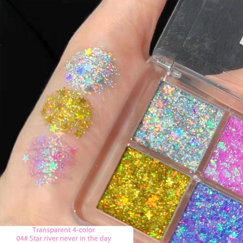 Children's Day Four-color Sequin Eye Shadow Shiny Pearl 4-color Eye ...