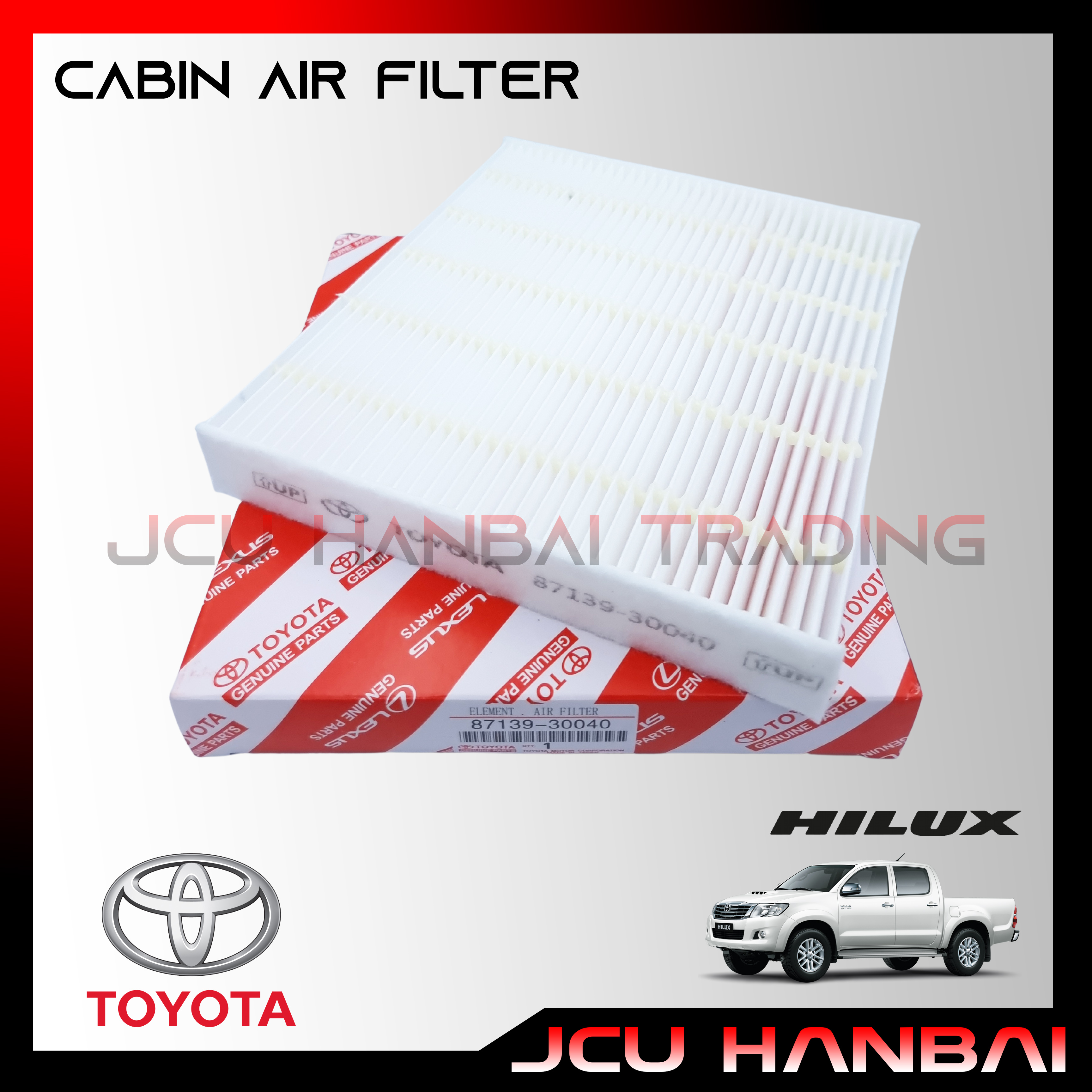 Cabin Filter, Aircon Filter for Toyota Hilux 2016, 2017, 2018, 2019 ...