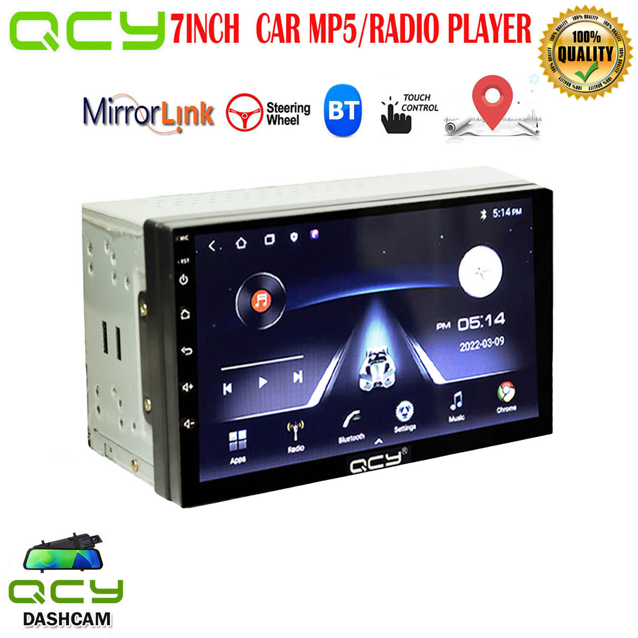 QCY 2DIN Android Stereo 7 Inch Android 10 HD Vehicle Multimedia Player ...