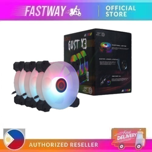 DOSS GUST X3 3-IN-1 RGB GAMING FAN W/ HUB + REMOTE (3*120MM FAN ...