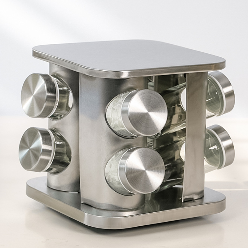 360 Rotating Spice Rack 12-20Jars Kitchen Racks Storage Countertop ...