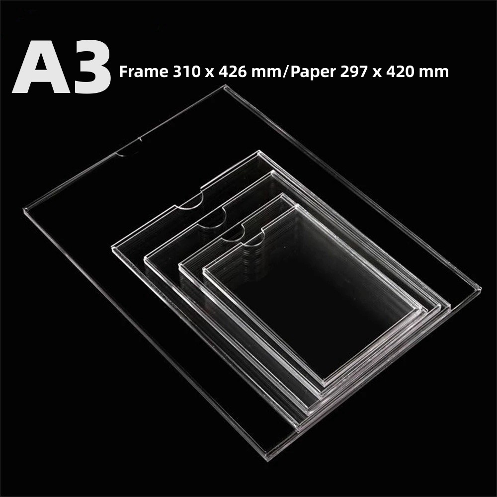 【COD】A4 A5 Clear Acrylic Wall Frame Paper Holder Poster Photo Display ...