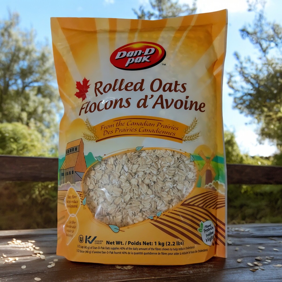 1kg Dan-D Pak Rolled Oats: Canadian Oats, Kosher, Protein-Packed ...