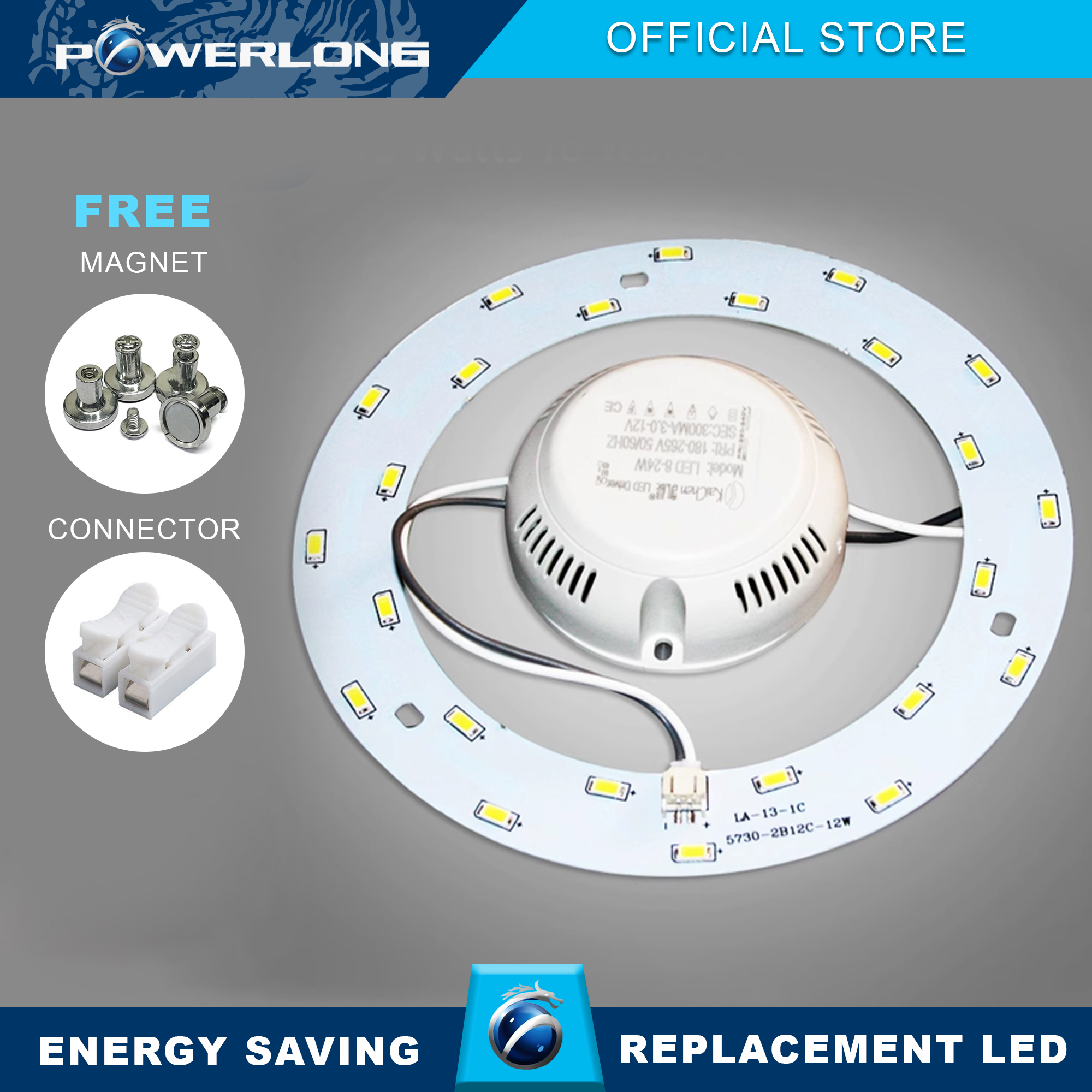 POWERLONG PH Circular Energy-Saving LED Lamp Plate Replacement Board ...