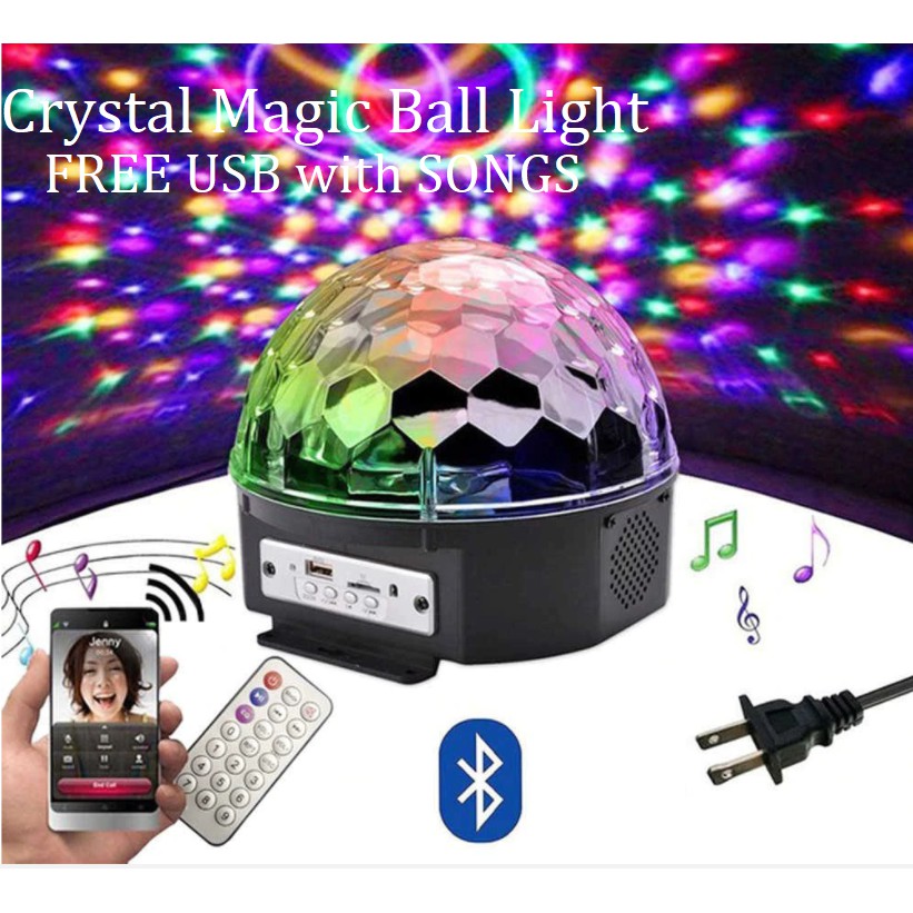 LED Light Crystal Magic Ball Light MP3 USB Bluetooth LED Disco Ball ...