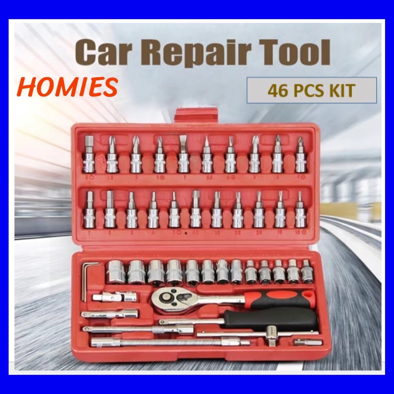 HOMIES 53pcs Tools Set Vehicle Multifunctional Wrenches Chrome Vanadium ...