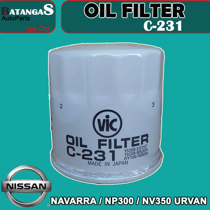 VIC OIL FILTER NISSAN NAVARRA /NP300 / NV350 URVAN C-231 | Lazada PH