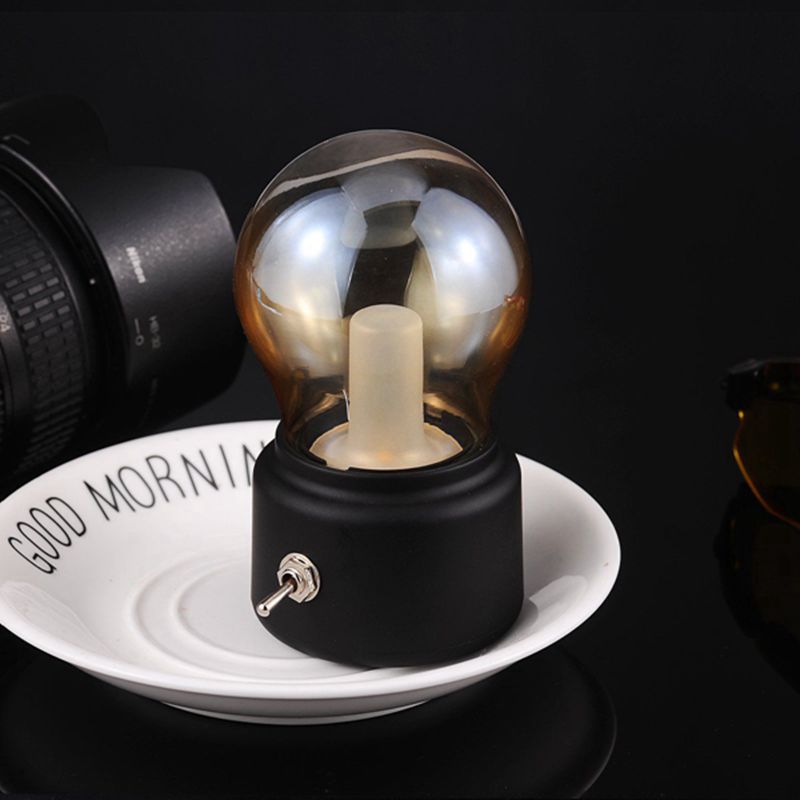 Retro light bulb LED Rechargeable Night Light,Mini Desk Table Decor ...