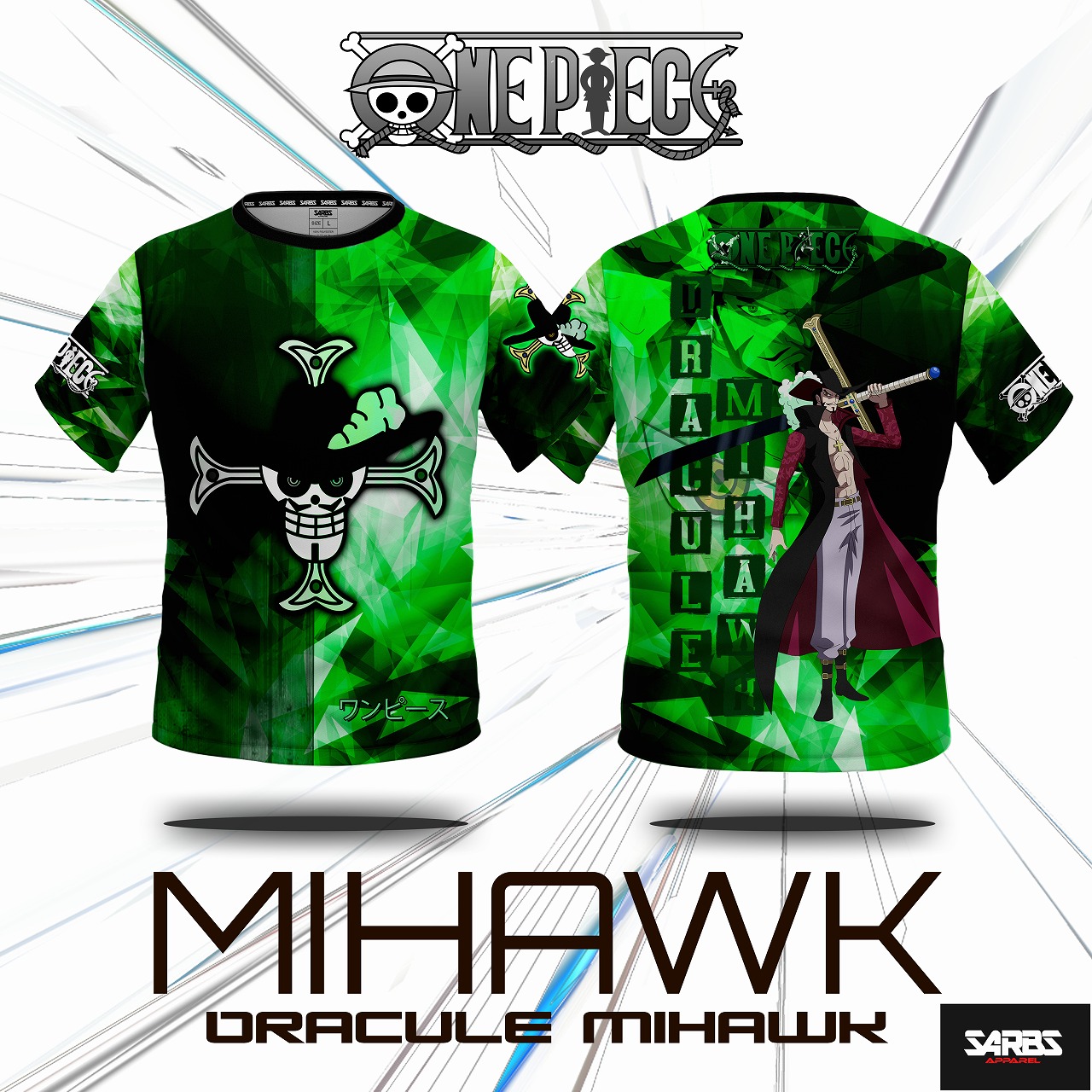 SARBS Apparel 'One Piece - MIHAWK', Full Sublimation Anime Shirt ...