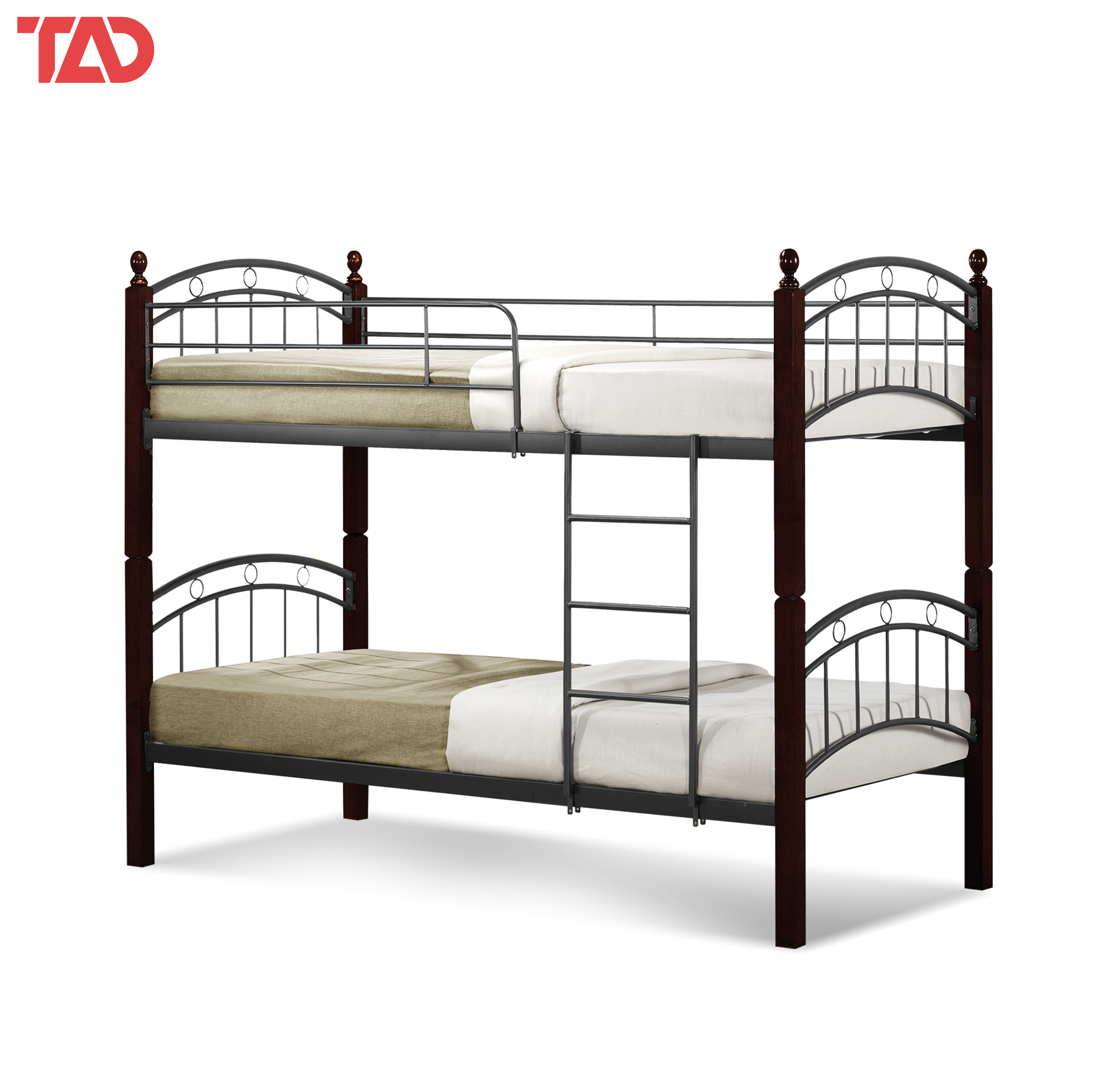 TAD 208 Double Deck Bed Frame 36x36x75 Single Wooden Post Bed ...