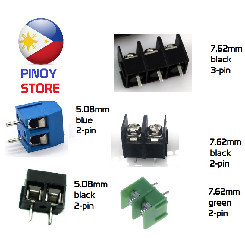 terminal block 2 way 3 way 5.08mm 7.62mm blue green black KF301 2P ...