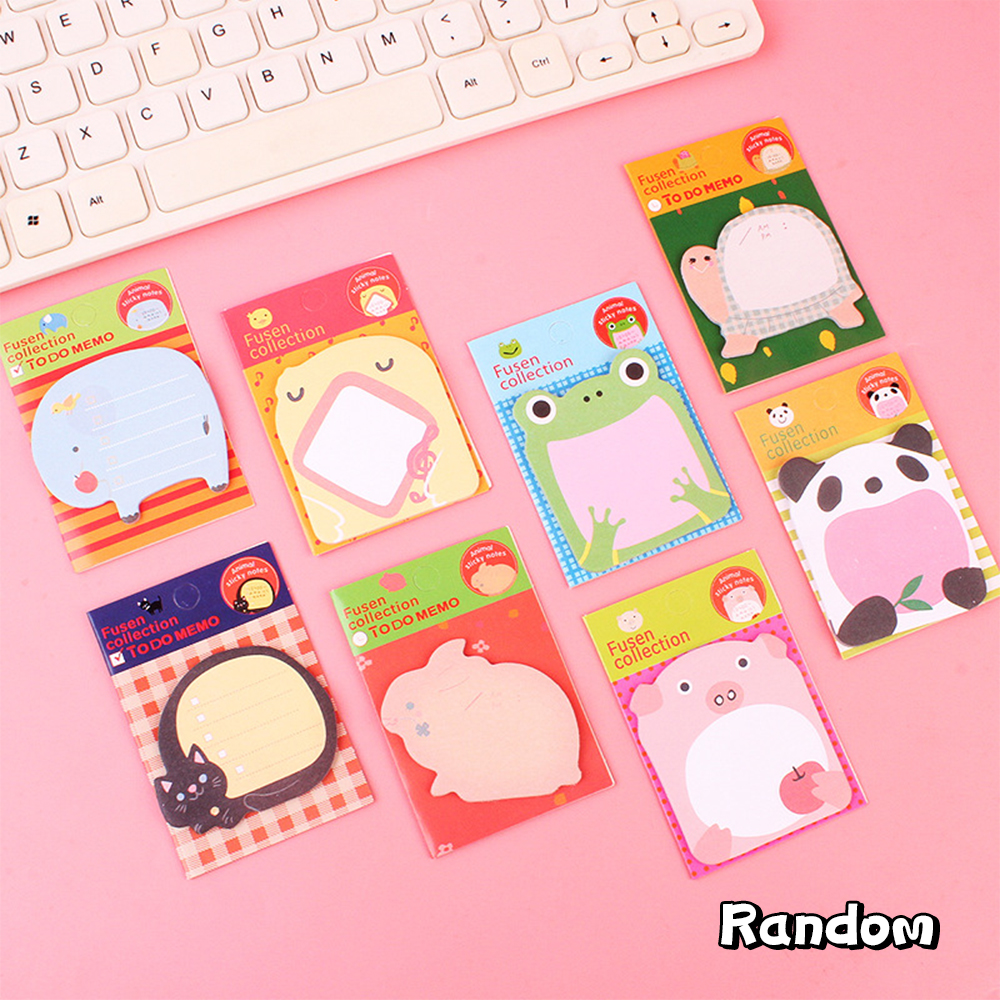 Kissbaby Cute Cartoon Sticky Note 20 Sheets Animal Shape Message ...