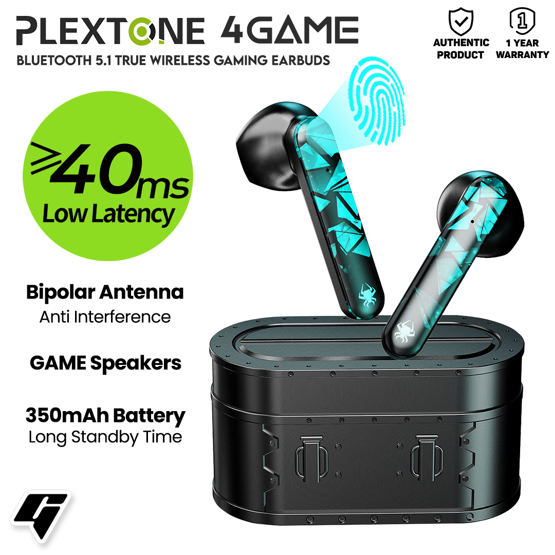Plextone 4Game TWS True Wireless Gaming 40ms Ultra-Low Latency Earbuds ...