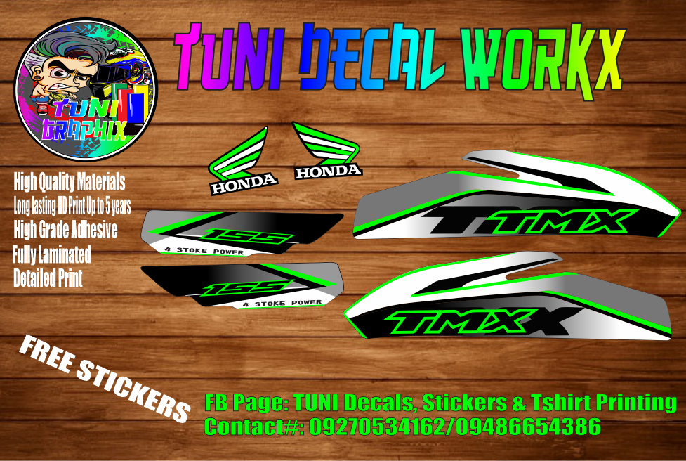 TMX 155 STOCK DECAL (GREEN) w/ freebies | Lazada PH