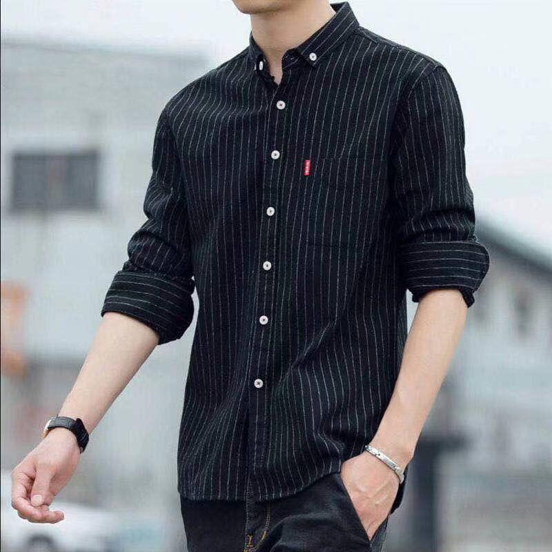 Modern Barong for Men Long Sleeve Polo Stripe Formal Casual Shirt ...