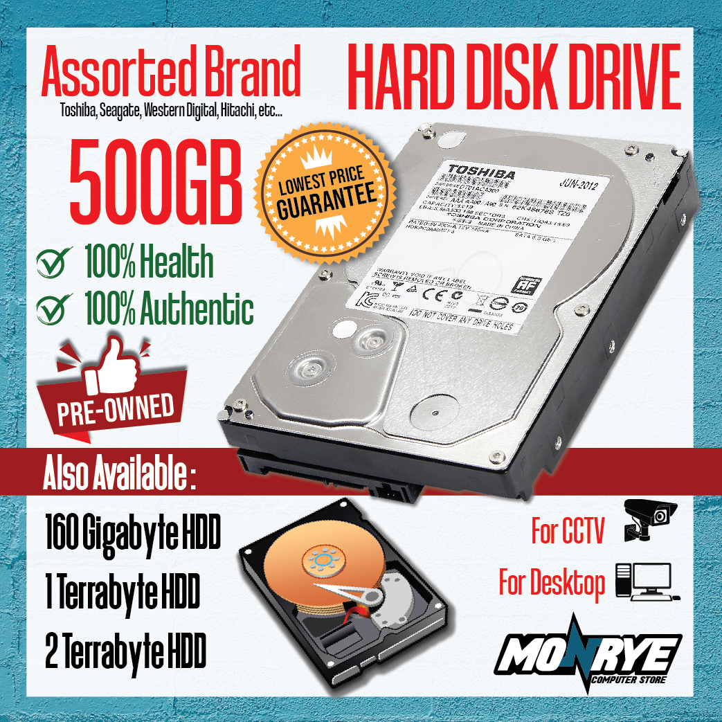 HDD - 100% HEALTH - (OPTIONS : 160GB - 500GB - 1TB - 2TB) - ASSORTED ...