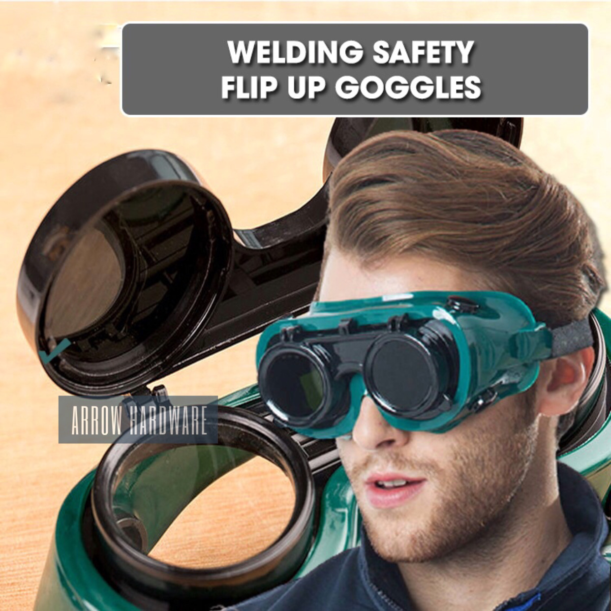 Welding Safety Flip Up Goggles, Safety Industrial Welding Goggles with ...