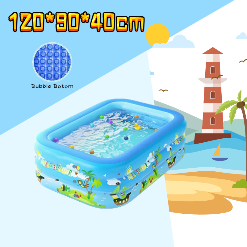 Big Size Inflatable Swimming Pool with Kids Rectangular Durable ...
