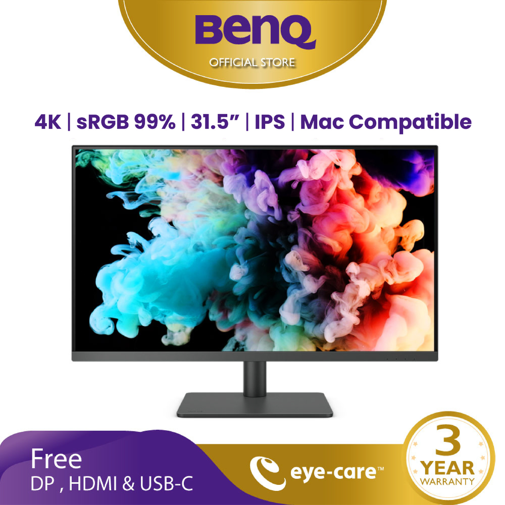 BenQ PD3205U Mac-Ready 4K HDR10 32" 99% sRGB Rec.709 Delta E 3 ...