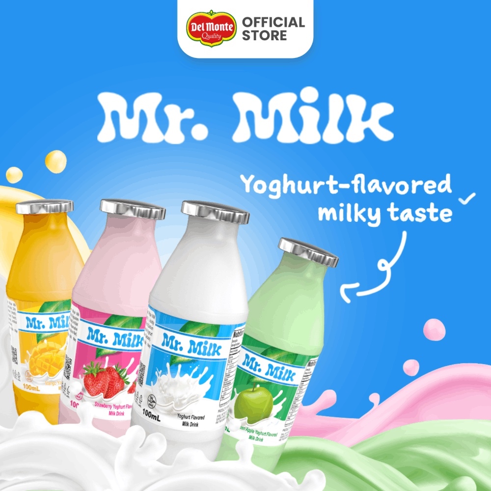MR. MILK Mango Yoghurt Flavored Milk Drink that Kids Love - 100ml x 18 ...
