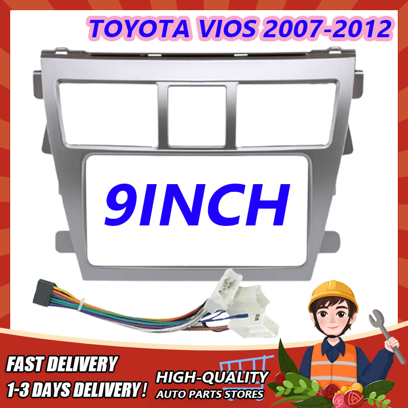 2 DIN Car Stereo Radio panel dash board fit for TOYOTA Vios 2007-2012 9 ...