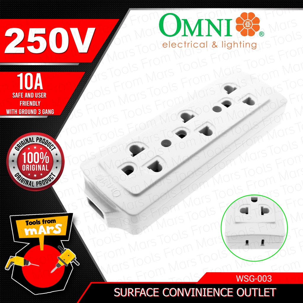 Surface Convenience Outlet w/Ground 3 Gang WSG-003 •TFM• | Lazada PH