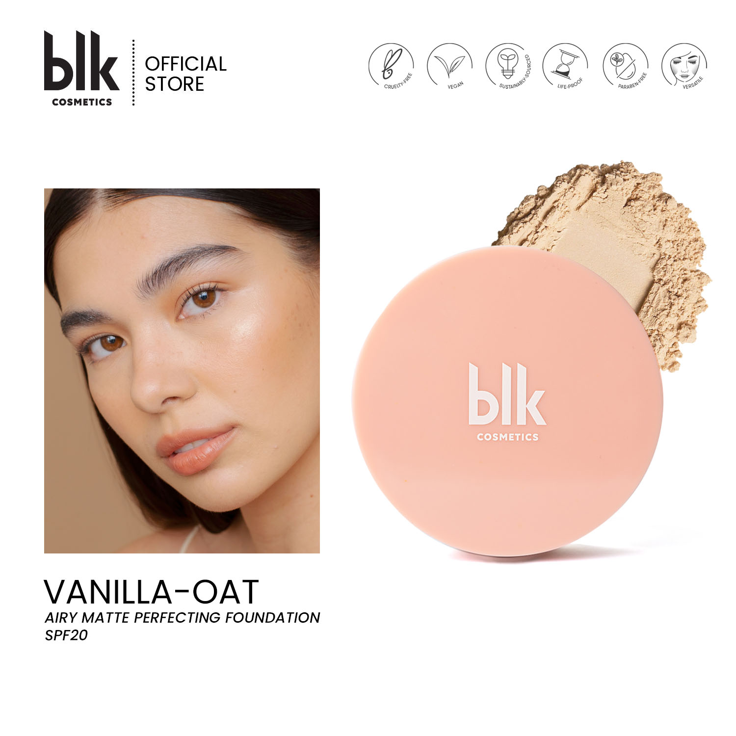 blk cosmetics daydream Airy Matte Perfecting Powder Foundation SPF 20 ...