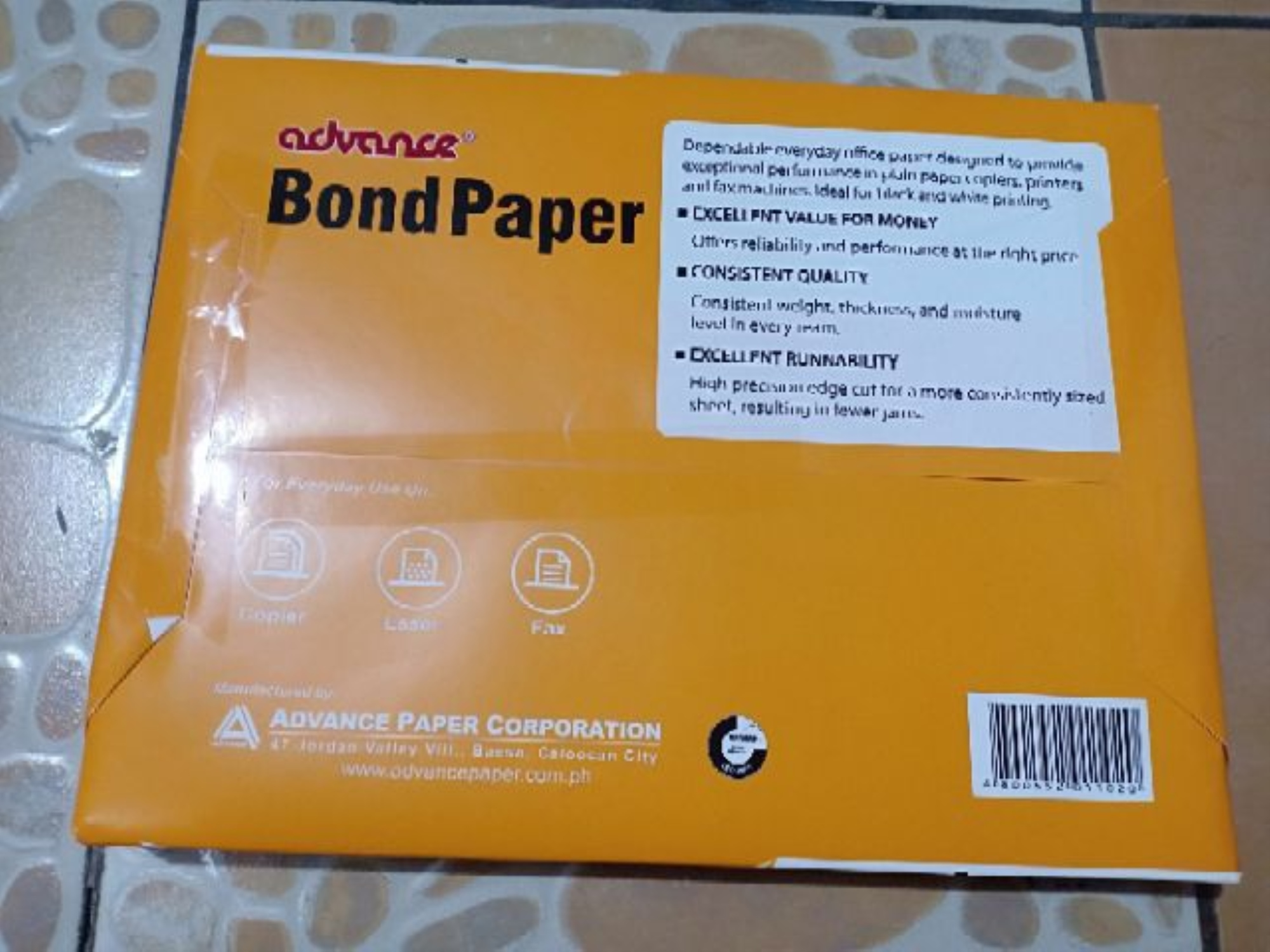 Advance Bond Paper Substance 16 Long / Short size ( Not for Printer use ...