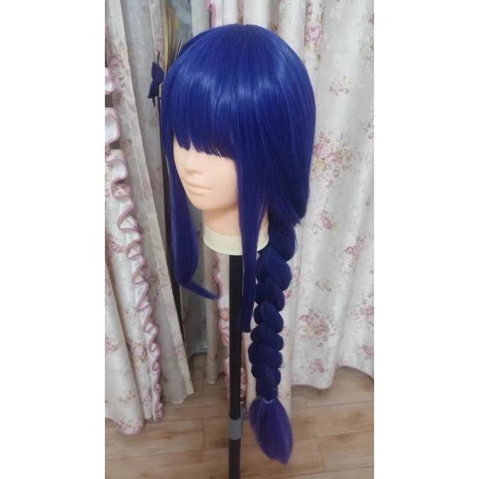 Raiden Shogun Wig Genshin Impact Raiden Ei Cosplay 90cm Purple Wig ...