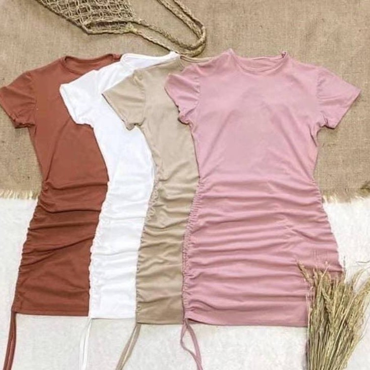 [AMF] KIDS Cotton Spandex Side String Bodycon Mini Dress For Kids and ...