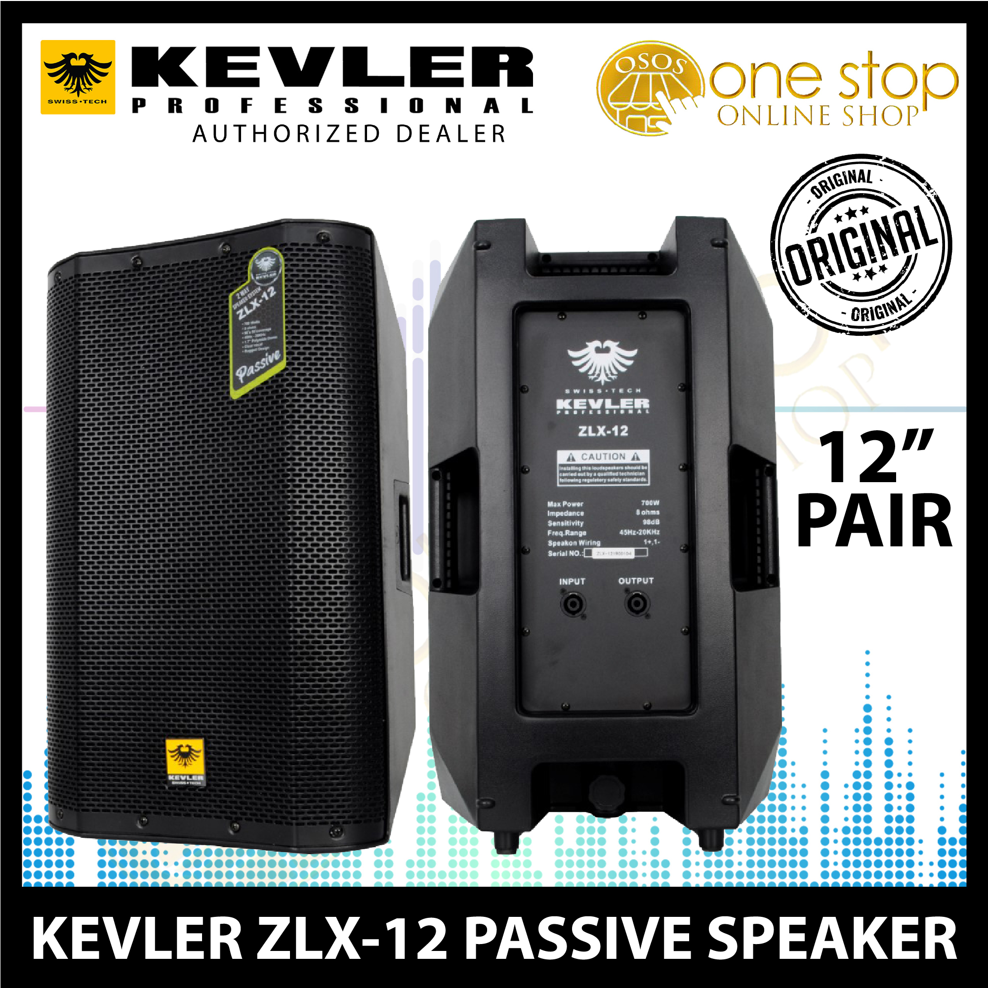 Kevler Professional Original ZLX-12 12" 700W 2 Way Full Range Passive ...