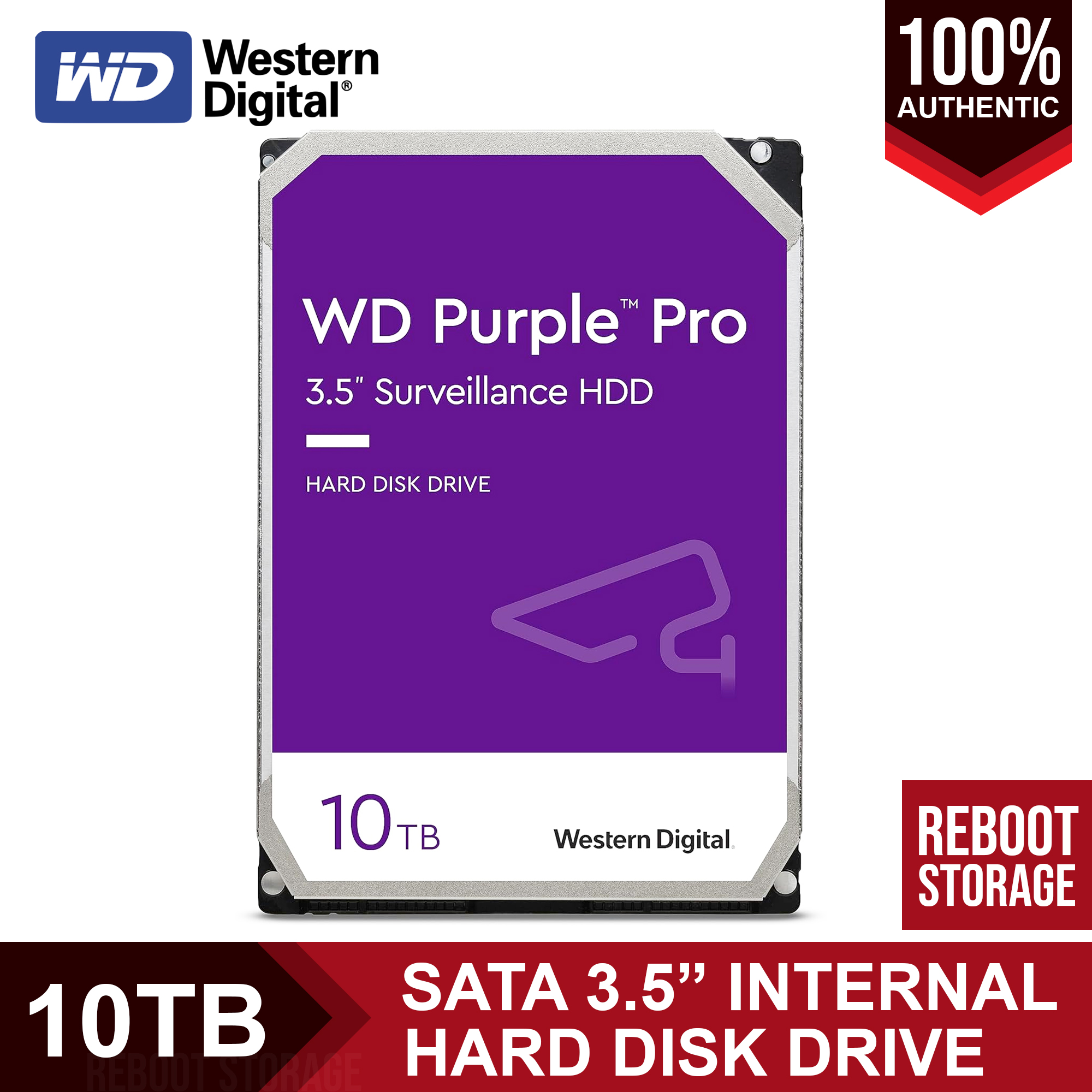 Western Digital WD Purple Pro 10TB Surveillance HDD Hard Disk Drive ...