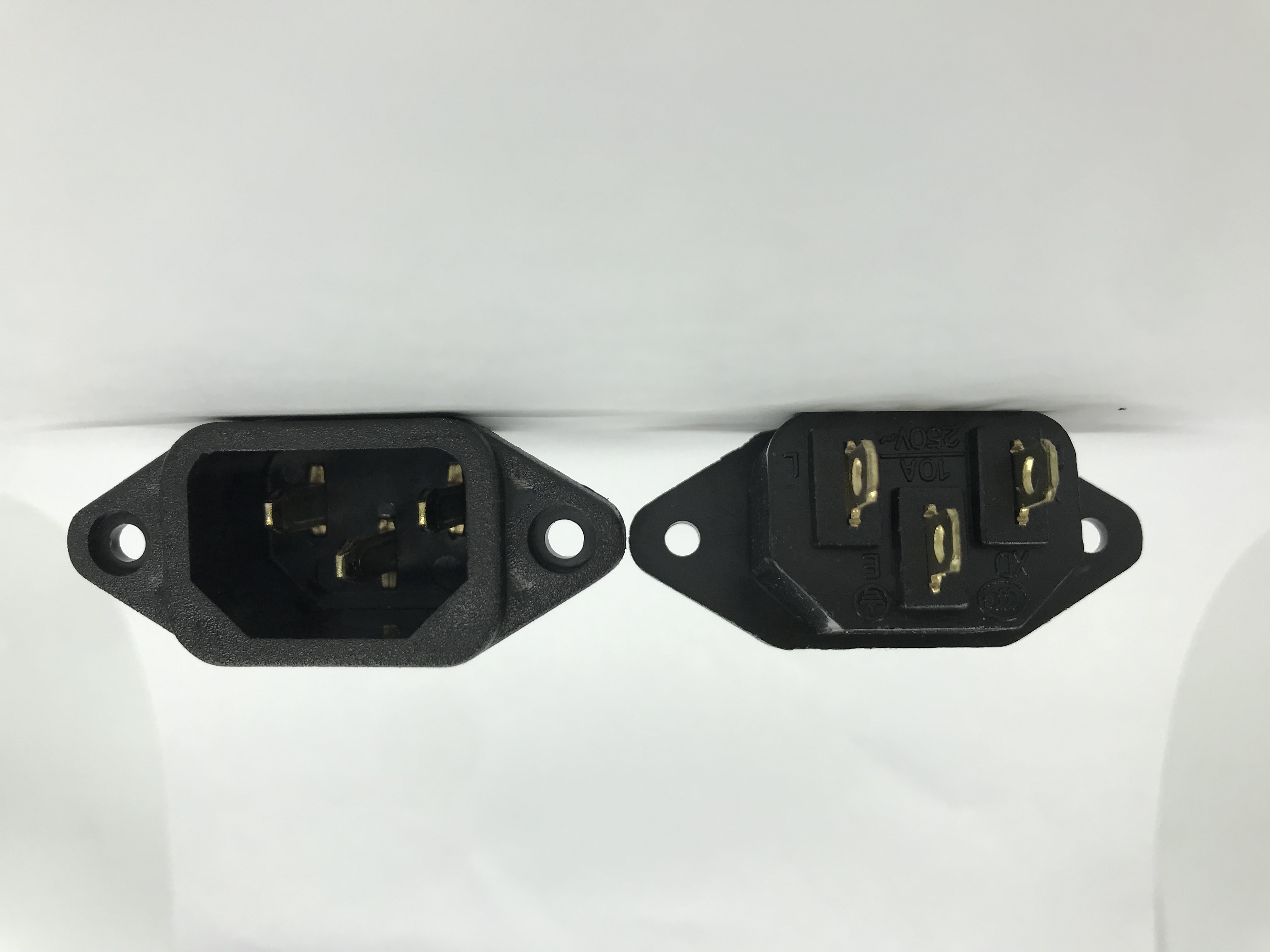 AC POWER SOCKET 3-PINS, 250V 10A 2 HOLES, BEST FOR POWER SUPPLY UNIT ...