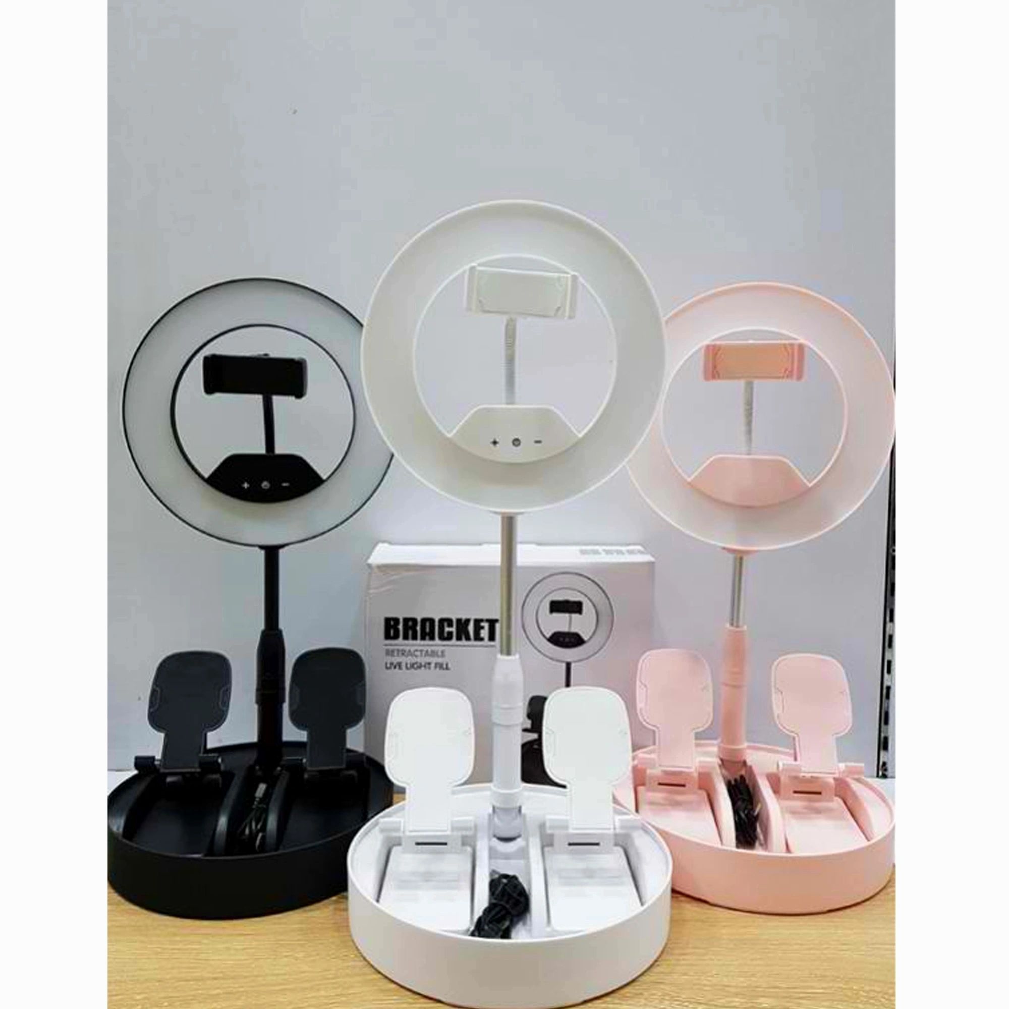 Ring Light With 3 Brackets for Mobile Phone Table Ringlight Stand 3 ...