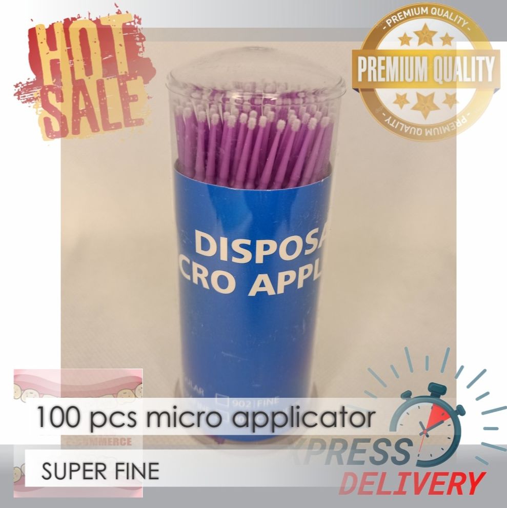 100Pcs/Bottle Micro Applicator Brush Disposable Materials Tooth Applicators Sticks Oral Hygiene ...